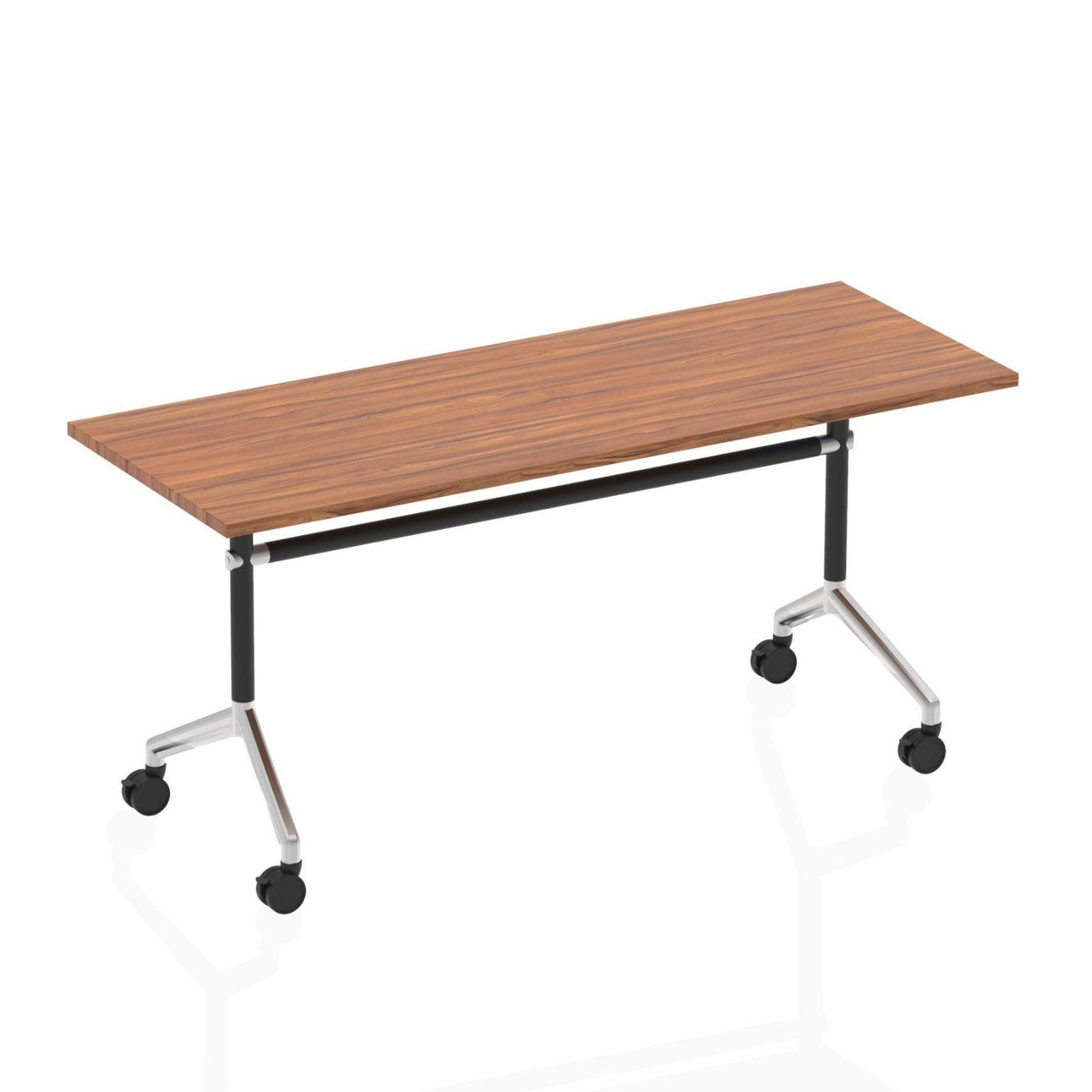 Impulse 1600mm Flip Top Rectangular Table Walnut Top – Whiteboard Shop UK