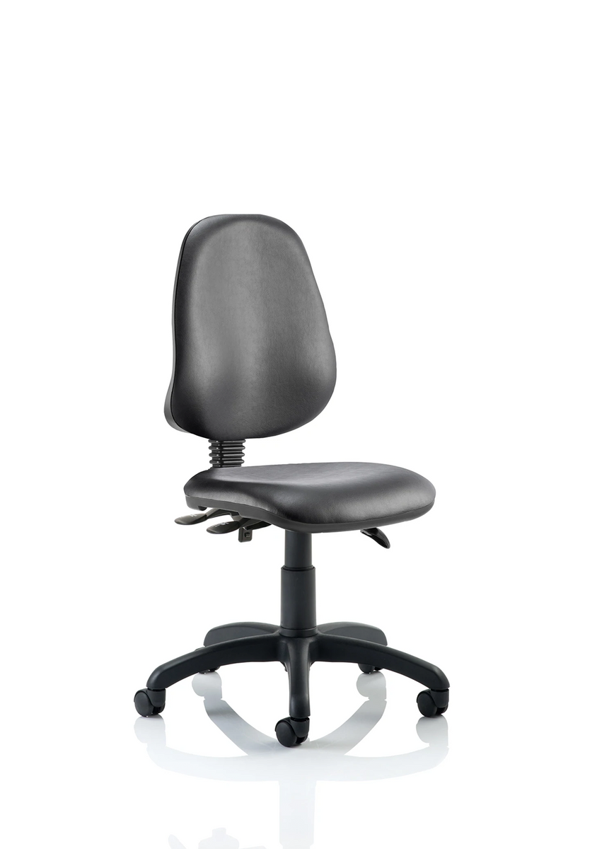 Eclipse Plus III Lever Task Operator Chair Black Bonded Leather Withou – Whiteboard Shop UK