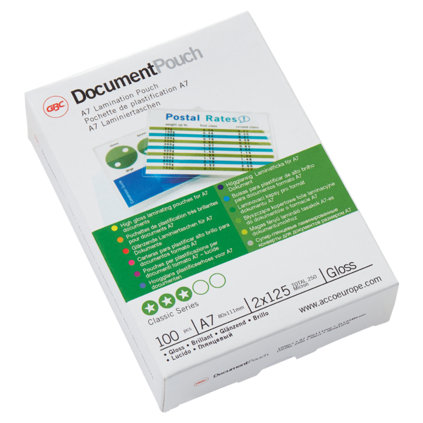 GBC Document™ Pouch Gloss A7 125 micron Clear (100) – Whiteboard Shop UK
